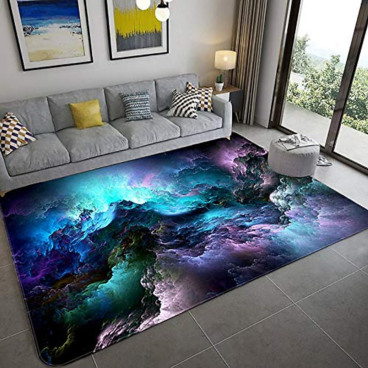 JYAcloth 3D Printed Carpet Non Slip Area Rug,3D Optical Illusion Rugs Soft Flannel Floor Carpet Living Room Bedroom Throw Runner Rugs Low Profile Door Mats