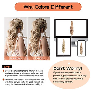 LOMMEL Ponytail Extension Claw Clip Ponytail Extension for Women 20 Inch Long Wavy Ponytail Extensions Synthetic Ponytail Hairpiece Natural Soft Daily Use (18/613)