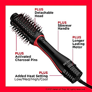 Revlon One Step Volumizer PLUS 2.0 Hair Dryer and Hot Air Brush | Dry and Style (Black)