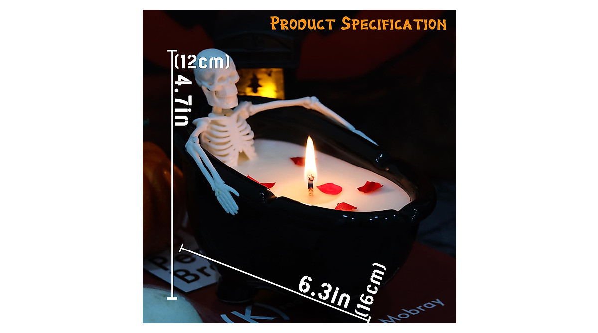 Creepy Skeleton Candle for Halloween Decor