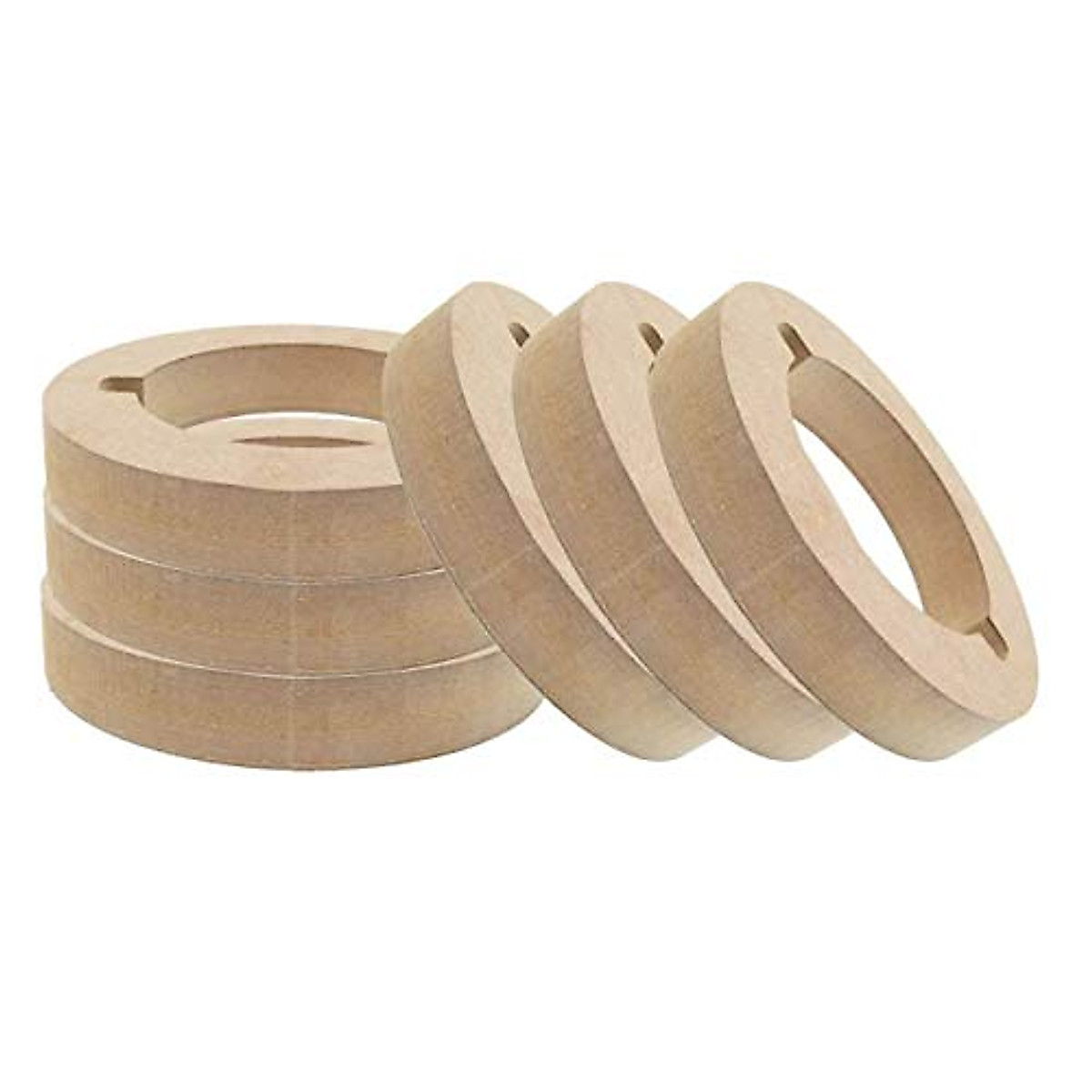 Custom MDF Tweeter Adapter Rings 2.91" ID x 4.33" OD Car Audio Installation (3 Pairs - 6 Rings)