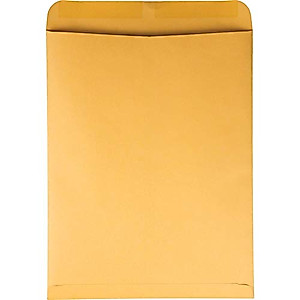 Quality Park Heavyweight Catalog Envelopes, Gummed, Brown Kraft, 12 x 15.5, 100 per Box, (41967)