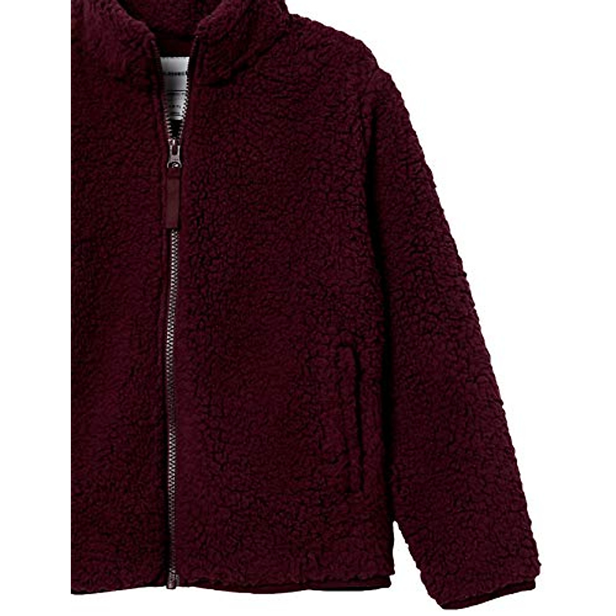 Amazon Essentials Girls' Sherpa Fleece Full-Zip Jacket, Burgundy, X-Small