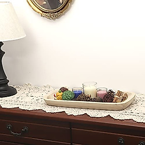 Uziass Wooden Dough Bowls, 17” Hand Carved Large Wood Dough Bowl for Decor Rustic Decorative Wood Dough Bowl Long Wood Bowl for Dining Table Centerpiece Living Room Home Kitchen Accent Piece Decor