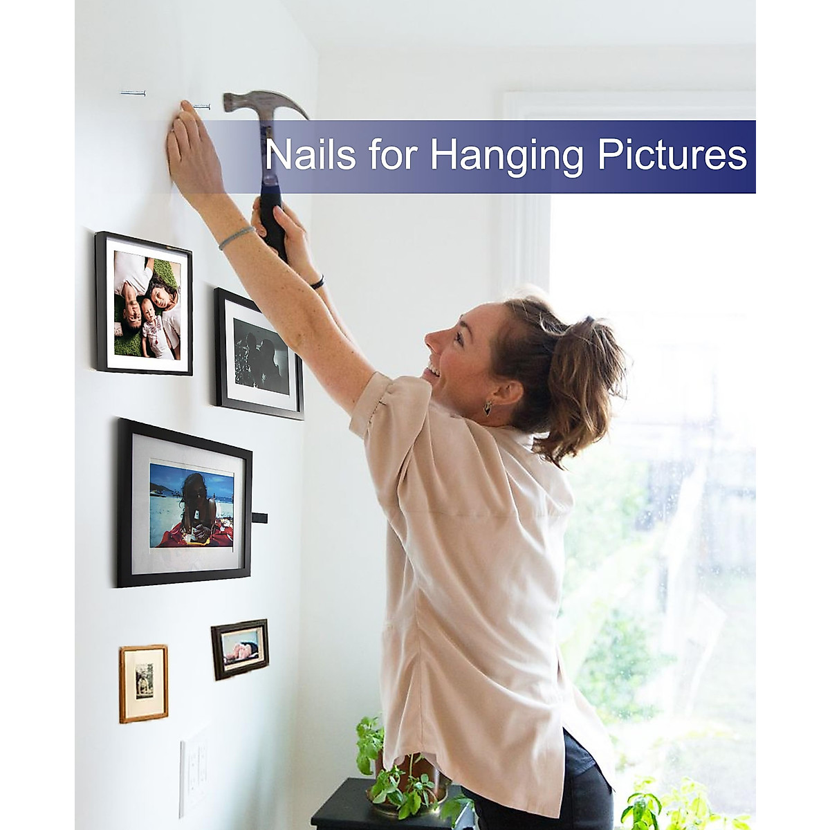 Eujqo Nails for Hanging Pictures Small Nails Picture Hanging Nails 700Pcs Finishing Nails Hardware Nails for Wall Wood Nails