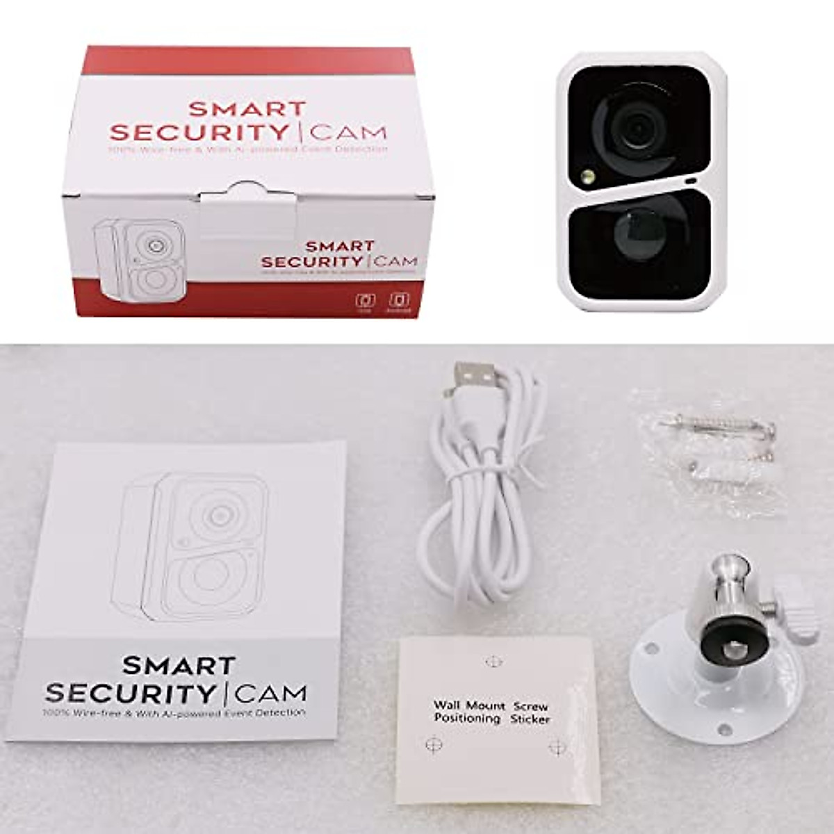 Aprilmin Security Cameras Indoor/Outdoor Spotlight & Siren 1080P Battery Powered WiFi Cameras, AI Motion Detection,PIR Sensing,Color Night Vision, 2-Way Talk, IP65, SD/Cloud,Vicohome App