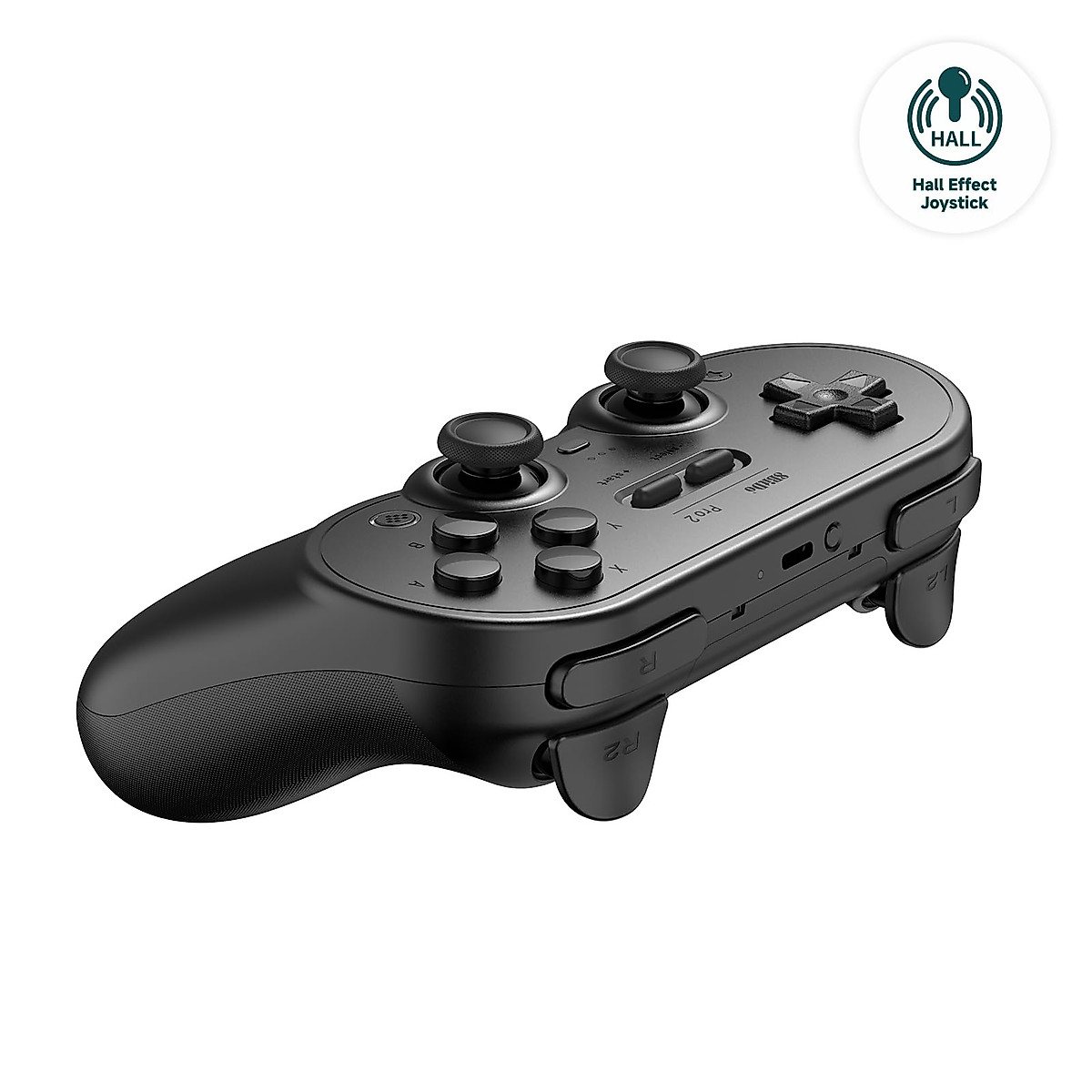 8Bitdo Pro 2 Bluetooth Gamepad for Switch/Switch OLED, PC, macOS, Android, Steam & Raspberry Pi with Storage Case (Gray Edition)