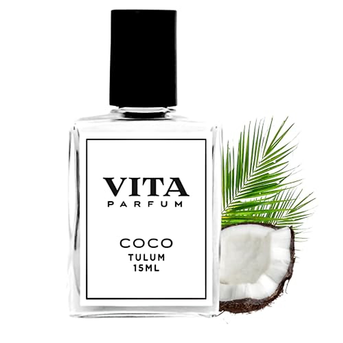Vita Parfum Coco Perfume Oil, Mini Roll On Perfume for Women in Coco Tulum Scent, 15ml
