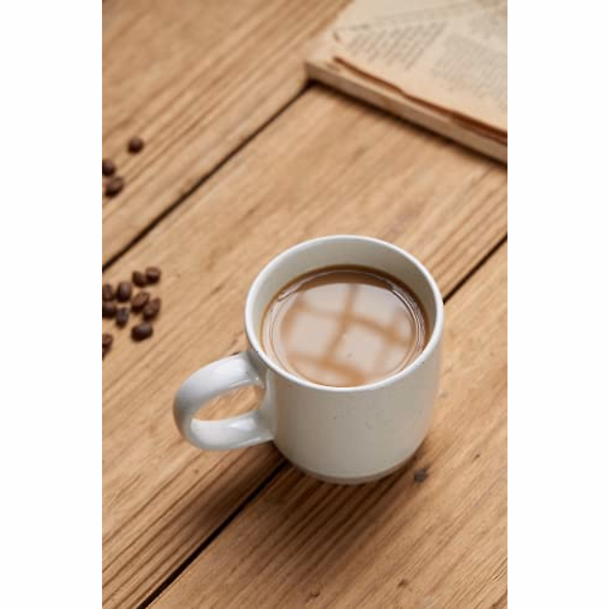 famiware Milkyway Coffee Mugs, 12 oz Coffee Mug Set for 4, Tea Cups with Handle for Coffee, Tea, Cocoa, Milk, White