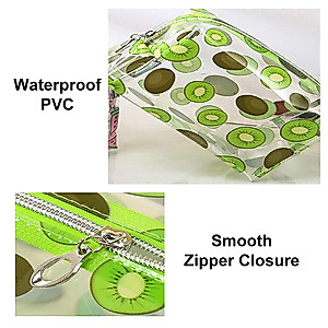 HOYOFO Makeup Bag Clear Cute Fruit Cosmetic Bag Small Transparent Make up Bag for Women Waterproof Toiletry Organizer Pouch(Peach)