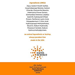 EARTH SCIENCE - Extra Gentle Fragrance Free Shampoo for Sensitive Hair and Scalp (1 gal.)