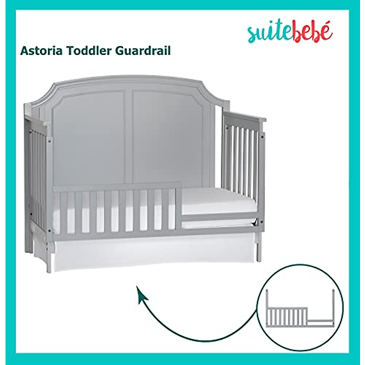 Suite Bebe Astoria Toddler Guard Rail, Grey