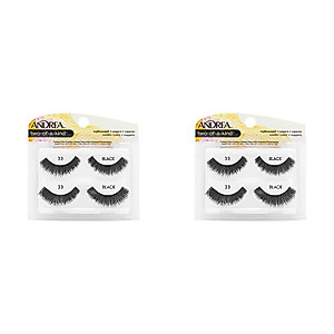 Andrea False Eyelashes Strip Lash Twin Packs, Two of a Kind 33 (Pack of 2)
