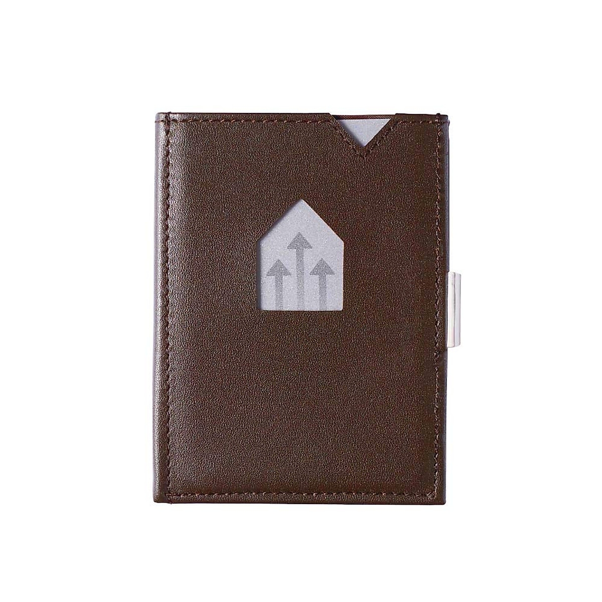 EXENTRI Trifold Wallets w/RFID in Brown - Premium Leather w/Stainless Steel Locking Clip
