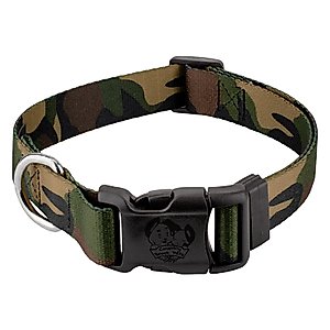 Country Brook Petz - Deluxe Woodland Camo Dog Collar - Made in The U.S.A. - Camouflage Collection Featuring Rugged Designs (1 Inch, Extra Large)