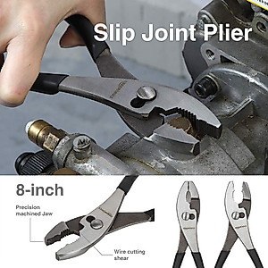 Amazon Basics Plier Tools, Set of 4, Black,silver