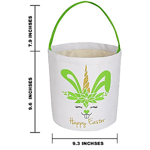 Kids Easter Bunny Basket Canvas Egg Candy Bags Cotton Rabbit Buckets Gifts