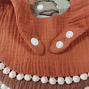 ZURLEFY Baby Bandana Drooling Bibs Sets, Teething Muslin Cotton Bibs for Girls, Toddlers, Newborn, Unisex (5 PACK-03)