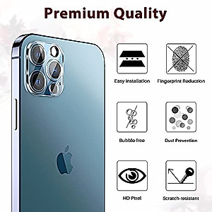 EGV [3 Pack Camera Lens Protector Compatible for iPhone 12 Pro Max 6.7-inch Tempered Glass [Easy Installation] [HD Clear] [Case Friendly]