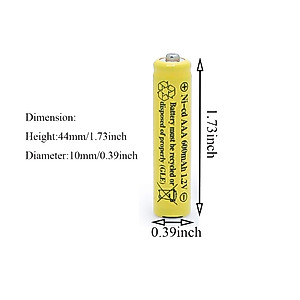 QBLPOWER NiCd AAA 1.2V 600mAh Triple A Rechargeable Batteries for Outdoor Solar Lights Solar Lamp Garden Light (8 Pack)