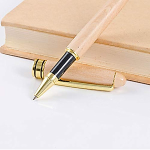 Ballpoint Pens - Handcrafted Twist to Open Wooden Ball Pen and Luxurious Smooth Writing Classic Executive Business Elegant Signature Gel Pen with Cap, Set of 2 in Luxury Wooden Gift Box by Leporem