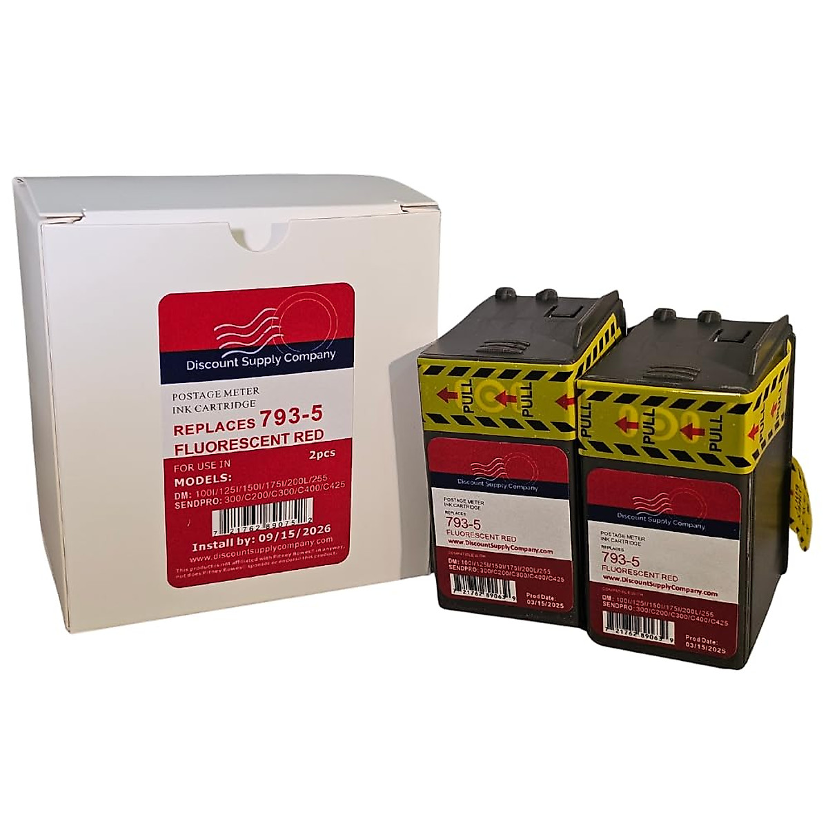 2-Pack Compatibe 793-5 Red Ink Cartridge for P700, DM100i, DM125i, DM150i, DM175i, DM200L, DM225 Postage Meters