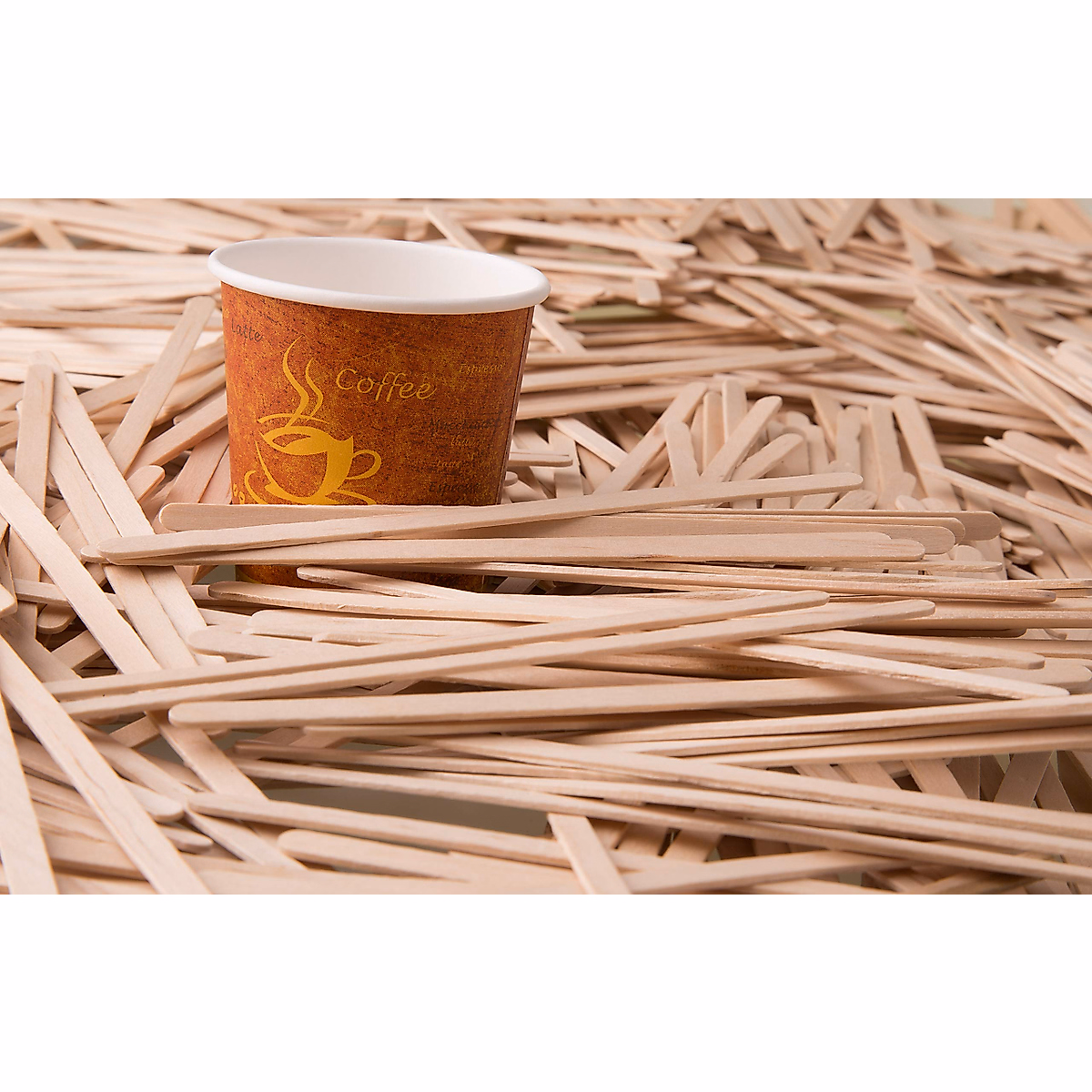 Makerstep 1000 Birch Wood Coffee Stirrers, 7 Inch Coffee Stir Sticks, Eco-friendly, Sturdy Wooden Sticks. Splinter Free, Round End. For Tea, Beverage, and Popsicle.
