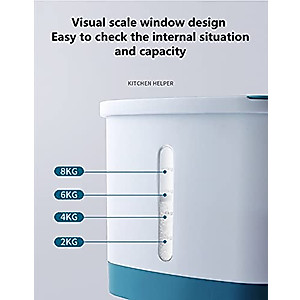 YYIJ Airtight Rice dispenser 22Lbs Rice Dry Food Storage Container,Cereal Container Bin,Measuring Cup Included, Gray, R1343G426335IC5Q