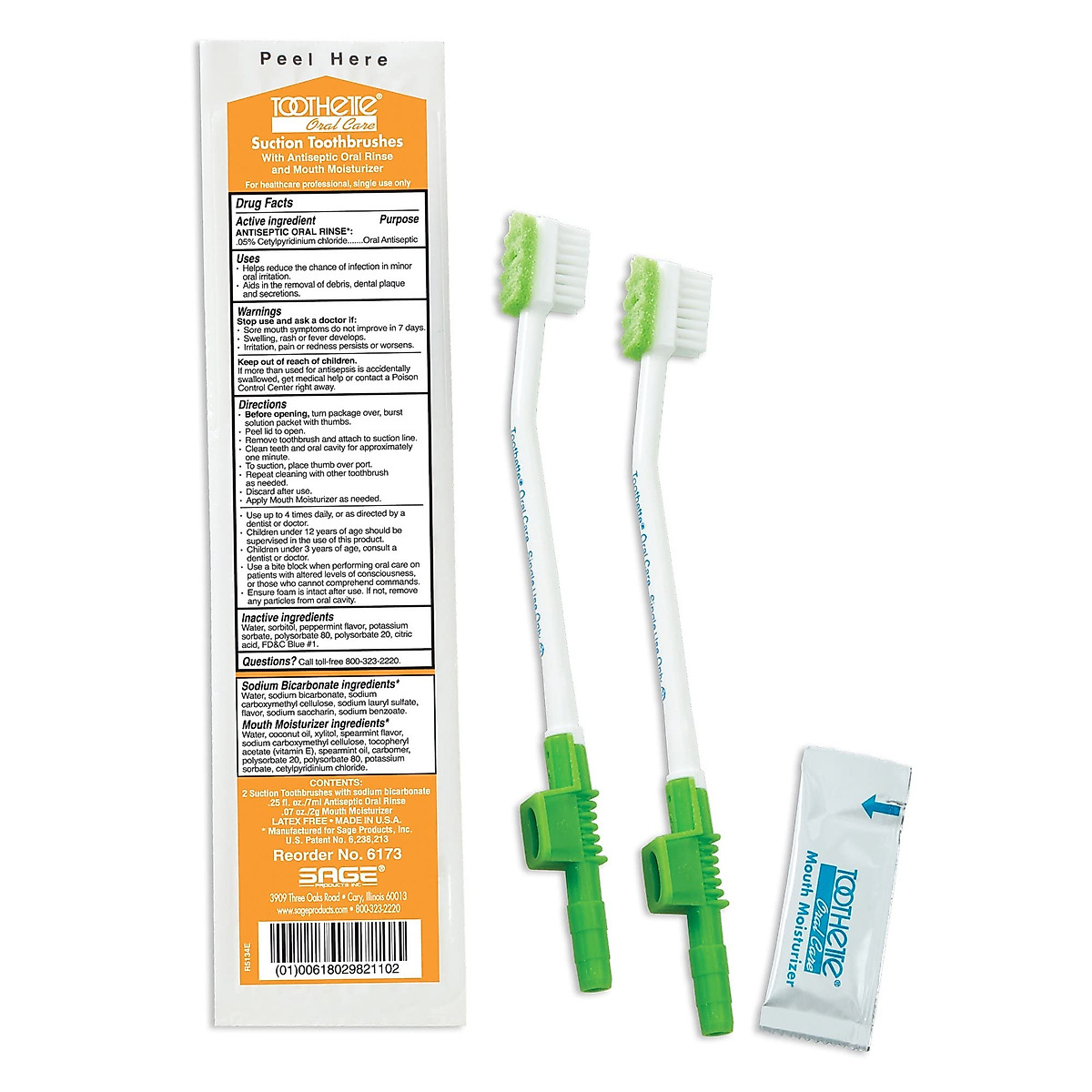 Toothette Suction Toothbrush Kit - 6173CS - 100 Each / Case