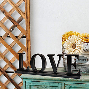 E-view Wooden Family Sign for Home Decor - Decorative Letters Tabletop Word Plaque Home Décor Accents Love