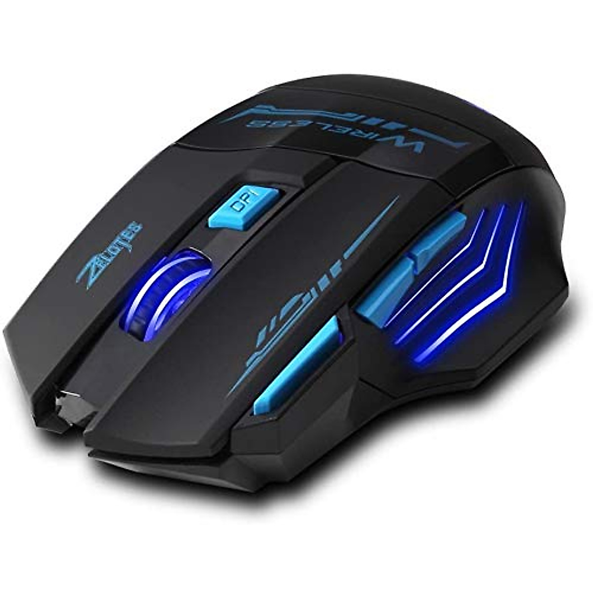 zelotes Wireless Mouse,2400DPI,7 Buttons,2.4G Computer Mouse,USB LED Wireless Gaming Mouse for Laptop,Ergonomic Mouse for PC,Mac,Black