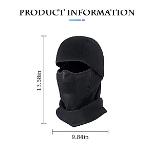 Balaclava Ski Mask, Face Full Coverage Mask for Men Women, Cold Weather Wind Sun UV Rays Dust Protection for Skiing, Snowboarding, Cycling, Hiking, Outdoor Activities, Car Accessories Black