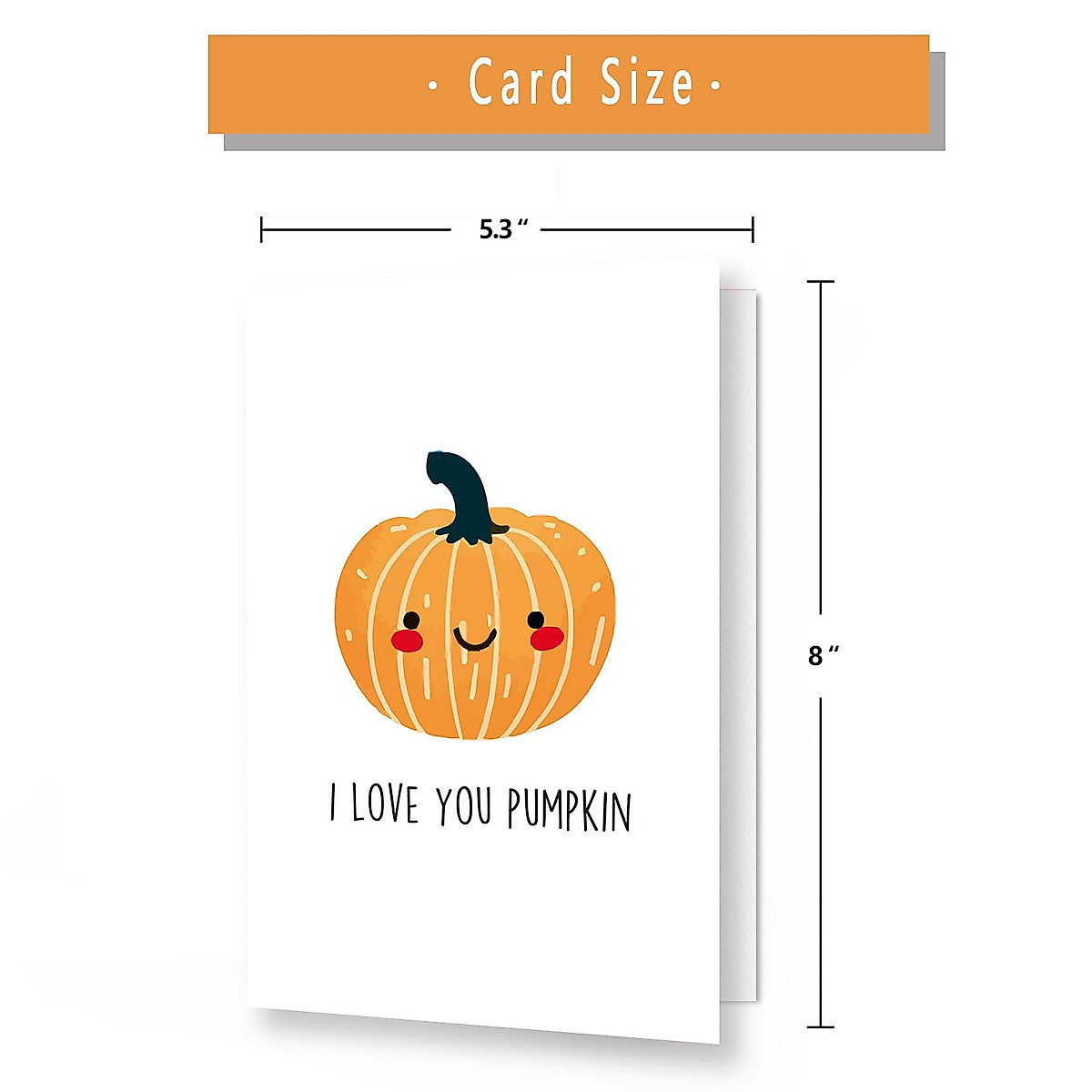 Asmallgf Cute Pumpkin Halloween Card for Kids Adult, Halloween Birthday Gifts for Him Her, I Love You Pumpkin