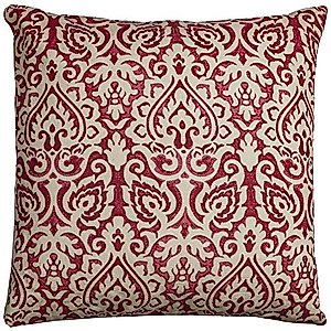 Rizzy Home T11815 Decorative Pillow, 22"X22", Red/Neutral/Orange
