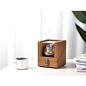 Ceymodir Single Watch Winder for Automatic Watches,Wooden Automatic Watch Winder Box with Flexible Plush Pillow, 4 Charging Ways, Super Quiet Motor, Fit Women and Man Watches