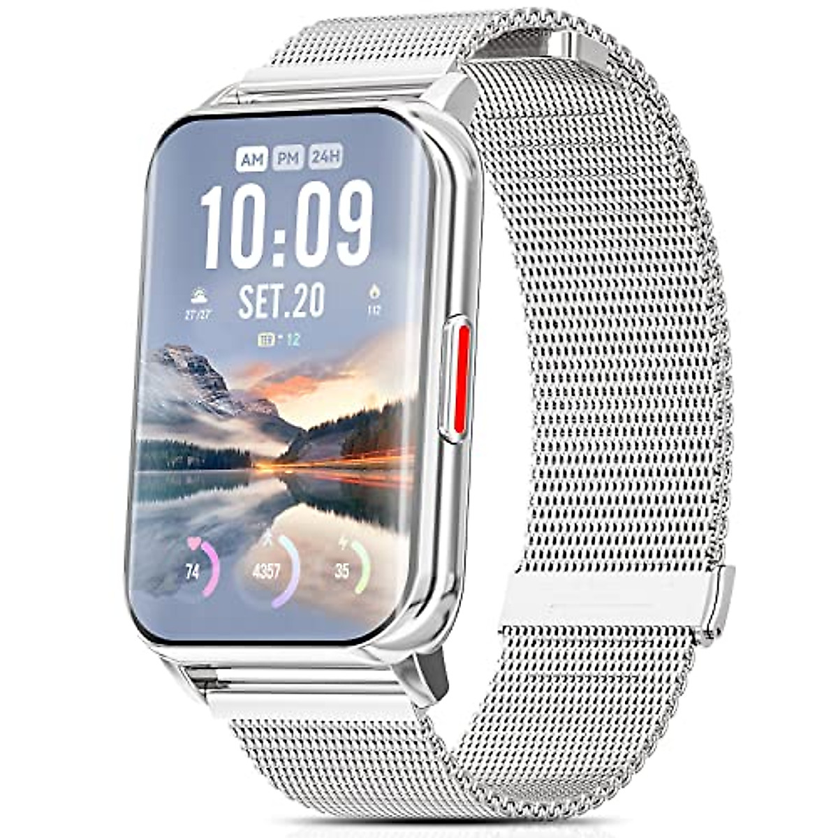 Smart Watch for Android iOS Phones Compatible 1.57 inch Full Touch Screen Fitness Tracker with Heart Rate & Blood Oxygen Monitoring IP68 Waterproof Smart Watches for Men Women(Silver)
