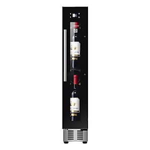 Equator 9 Bottle Wine Refrigerator with 7-Color LED Mood Lighting, Single-Zone, Freestanding/Built-in, Anti-UV Glass Door, 41°F-71.6°F Temperature Range, Touchpad Controls, Auto Defrost, 110V (Black)
