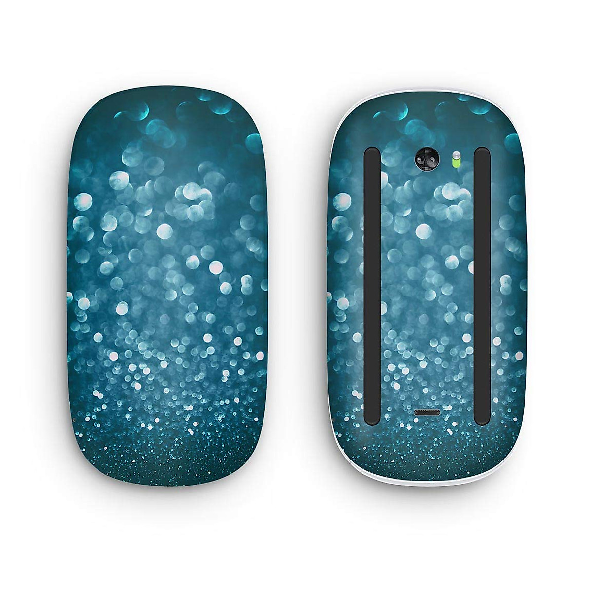 Design Skinz Unfocused Blue Glowing Orbs of Light Vinyl Decal Compatible with The Apple Magic Mouse 2 (Wireless, Rechargable) with Multi-Touch Surface