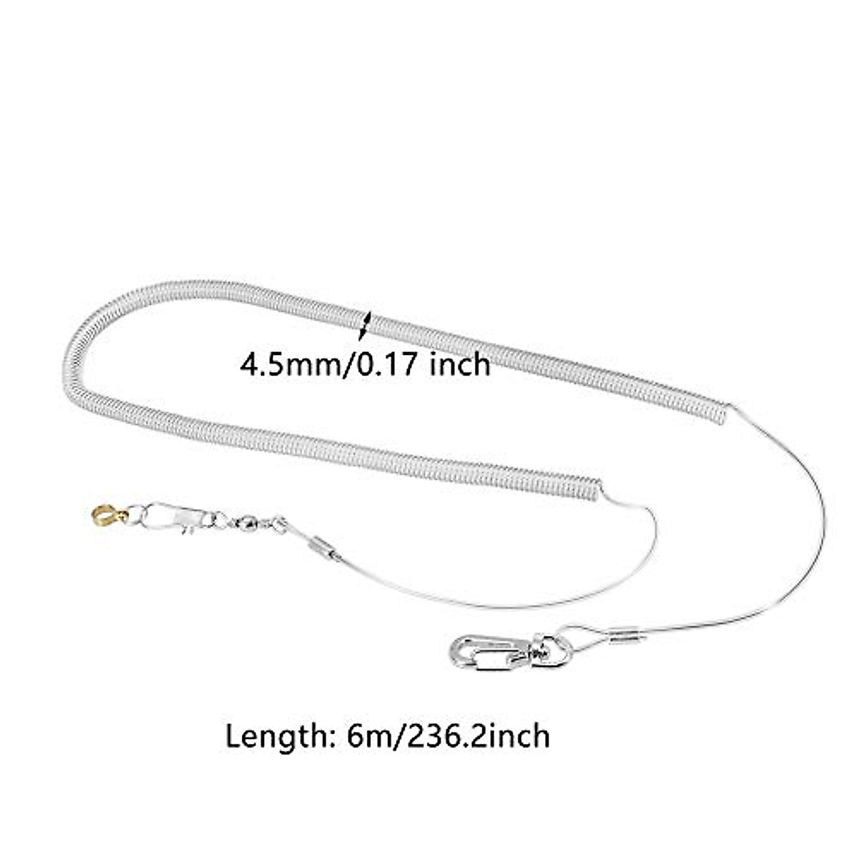 AYNEFY 6m Bird Flying Rope Parrot Bird Anti-bite Outdoor Flying Training Traveling Walking Rope Pet Bird Leash Kits Random Color (Foot Ring Dia. 4.5mm)