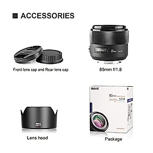 Meike 85mm f1.8 Large Aperture Full Frame Auto Focus Telephoto Lens for Canon EOS EF Mount Digital SLR Camera Compatible with APS C Bodies Such as 1D 5D3 5D4 6D 7D 70D 550D 80D