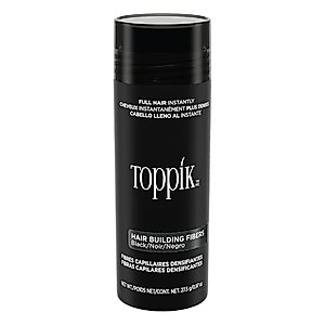 Toppik Hair Building Fibers, Black, 27.5g | Fill In Fine or Thinning Hair | Instantly Thicker, Fuller Looking Hair | 9 Shades for Men & Women
