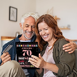 BGTCARDS 70th Birthday Card, 70th Birthday Decorations for Women, 70th Birthday Gifts for Mom, Jumbo Birthday Cards for 70 Year Old Aunt, Back in 1954 Birthday Card for Wife Sister Friend, Rose Gold