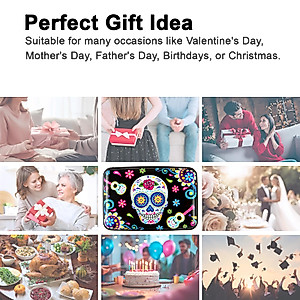 Kaabao Credit Card Holder Small RFID Blocking Wallet Business Metal Slim Mini Aluminum Hard Case for Women Men Gift (B Sugar Skull)