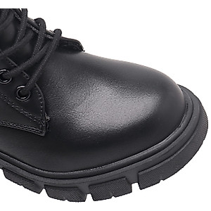 Apakowa Kids Girls Boots Fashion Combat Ankle Boots Side Zipper Booties (Little Kid/Big Kid)