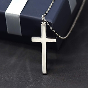 BEILIN 925 Sterling Silver Cremation Jewelry Cross Urn Pendant Memorial Cross Urn Necklace for Ashes