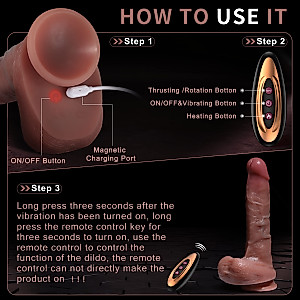 Realistic Dildo Thrusting Vibrator with 5 Thrusting Modes 9.5 Inch Vibrating G Spot Dildos Adult Sex Toys for Women with Strong Suction Cup
