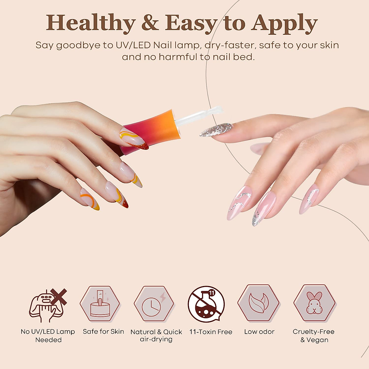 Modelones 4+4 Pcs Dip Powder Liquid Set, Dipping Powder System Set with Base Coat/Top Coat/Activator/Brush Saver/Manicure Tools for Nail Art DIY Salon