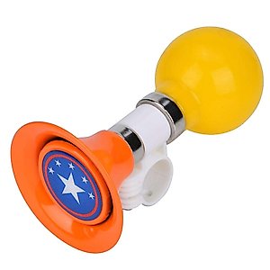 Rubber Children Bike Horn, Metal Rubber Loud Children Bike Horn Bike Warning Bell for Boys Girls Bike Accessory (Orange)
