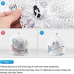 ACTTGGJ Set of 4 Heavy Duty Large ＆ Small Mesh Laundry Bags with Drawstring Mesh Wash Bags for Laundry，Durable Delicates Travel Organizer Bag for Washing Machine，Baby Washer Bag，Socks Bag (Coarse Mesh)
