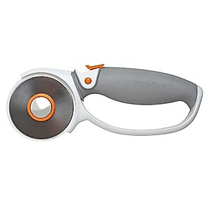 Fiskars Titanium Rotary Cutter, Ø 60 mm, For Right- and Left-handed Users, Orange/White/Grey, 1004753